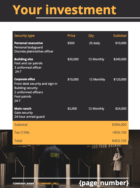 Security Proposal Template | Proposify